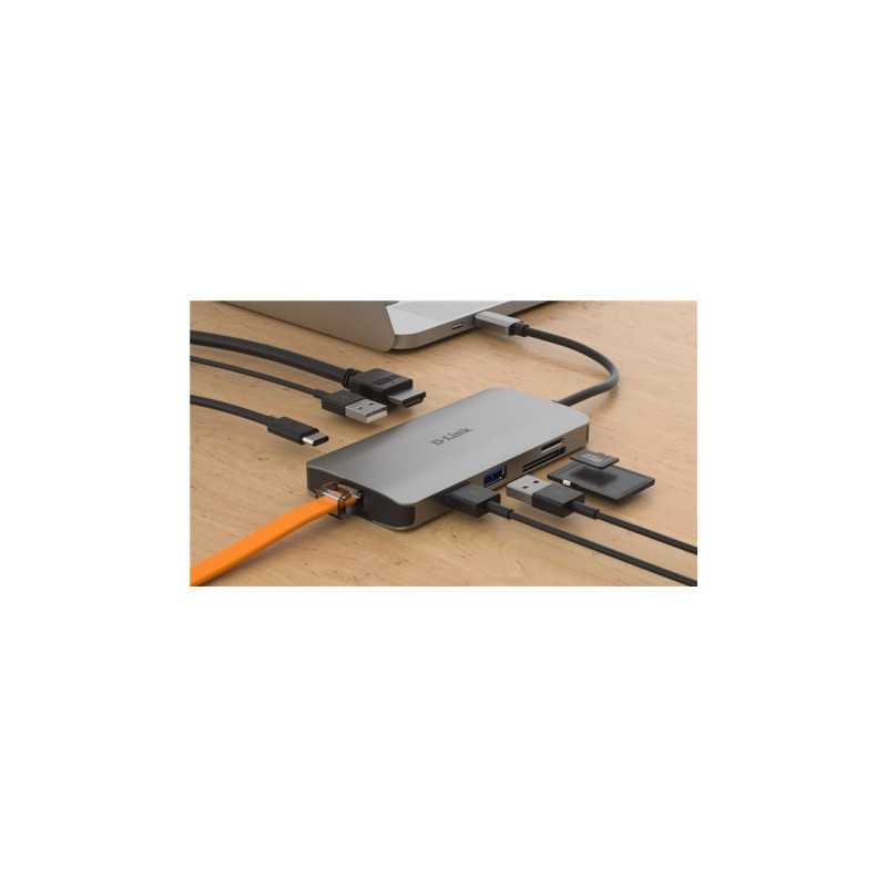 D-Link 8-in-1 USB-C Hub sa HDMI/Ethernet/Card Reader/Power Delivery
